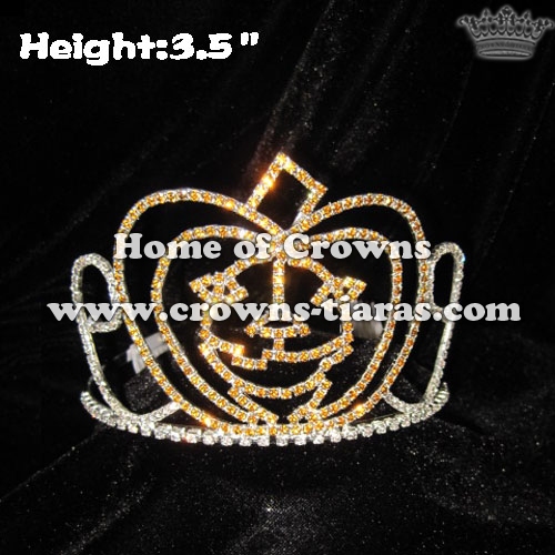 Gold Crystal Pumpkin Halloween Crowns - China Gold Crystal Pumpkin ...